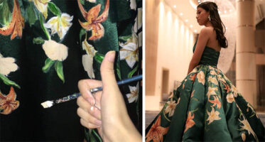 Artistic Teen Hand-Painted Her Own Beautiful Graduation Dress