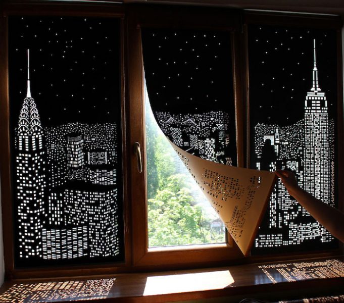 Modern Blackout Blinds Transform Windows into Night Time Penthouse ...