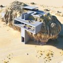 Architect Designs A House Inside A Giant Rock With A Modern Minimalist Look