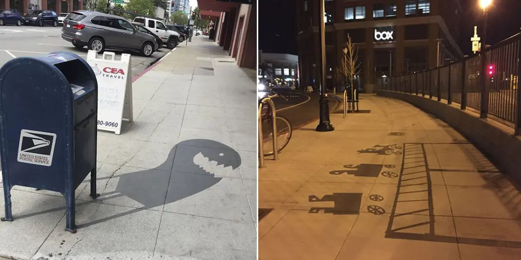 Damon Belanger Is Painting Fake Shadows Through The Streets Of Redwood ...