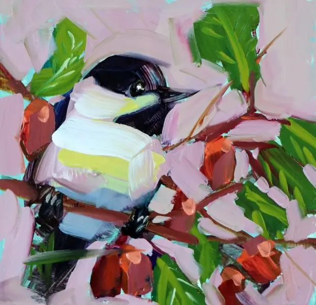 Artist Angela Moulton Creates Her Oil Paintings Of Birds Using Thick ...