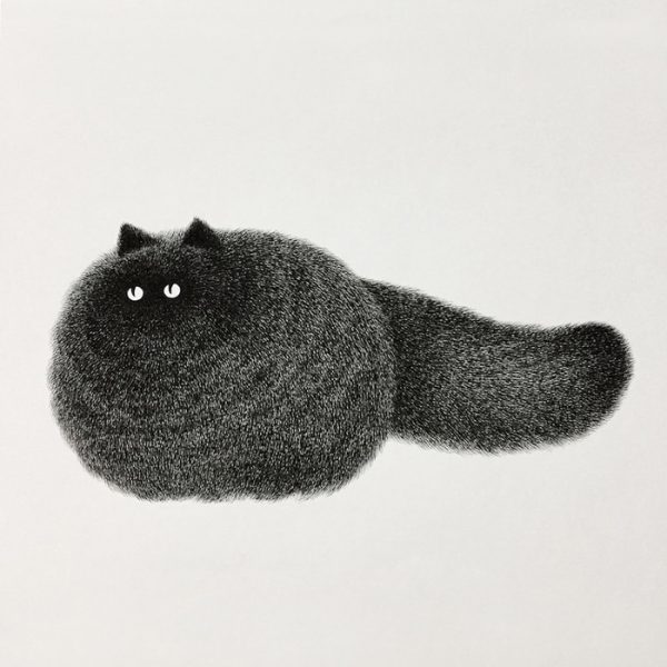 Artist Kamwei Fong Re-imagines Fluffy Black Cats As Adorable Balls Of ...