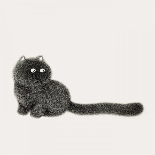 Artist Kamwei Fong Re-imagines Fluffy Black Cats As Adorable Balls Of ...