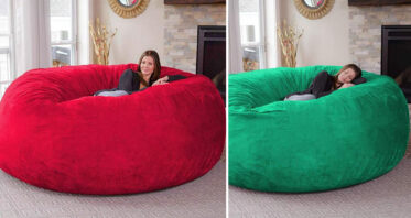 You Can Get A Bean Bag Bed With A Built-In Pillow And Blanket