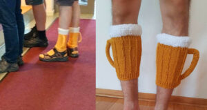 Beer Mug Socks/Leg Warmers Exist And They Even Have Handles