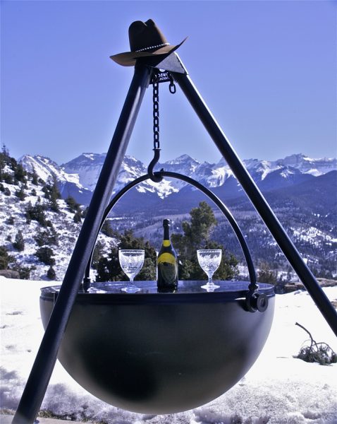 "Cowboy Cauldron" Have A Fire Pit That Can Be Used As A Table, A BBQ ...