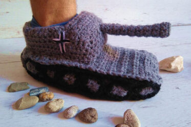 These Crochet Tank Slippers Also Come In Miniature Form For Babies