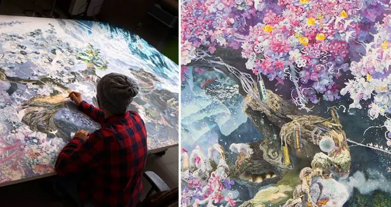 Japanese Artist Manabu Ikeda Finally Finishes Huge Pen & Ink Drawing ...