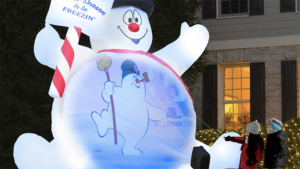 There's A Giant Inflatable Frosty The Snowman That Plays Movie Clips On ...