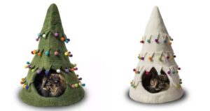This Christmas Tree Doubles As A Mini Cave Hideaway For Your Pets