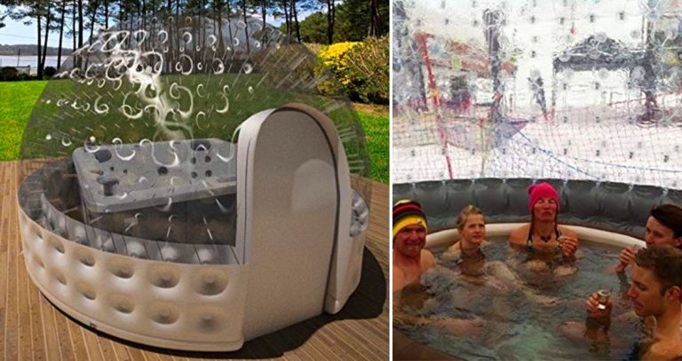 This Inflatable Hot Tub Solar Dome Allows You To Relax Outside Even If ...