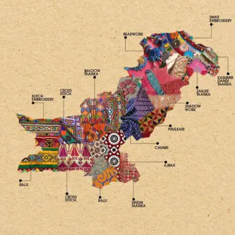 Textile Maps Of Pakistan And India Show The Embroidery Techniques Of ...