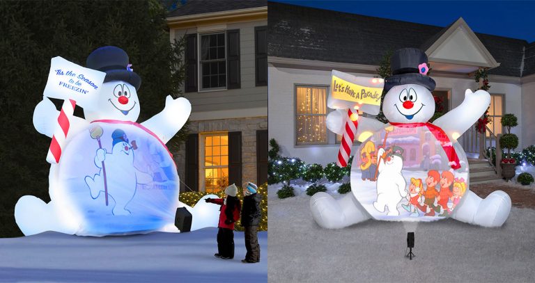 There's A Giant Inflatable Frosty The Snowman That Plays Movie Clips On ...