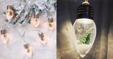 These Festive String Lights Have Mini Snow Globe Scenes Inside Each Bulb