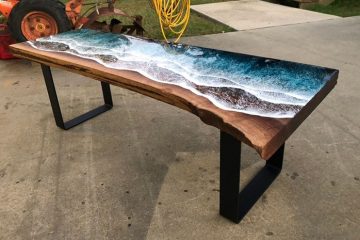 These Stunning Resin Tables Look Like Ocean Waves Washing Up On Shore