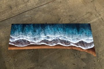 These Stunning Resin Tables Look Like Ocean Waves Washing Up On Shore