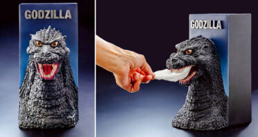 This Godzilla Tissue Dispenser Has Tissues Coming From It's Mouth That ...