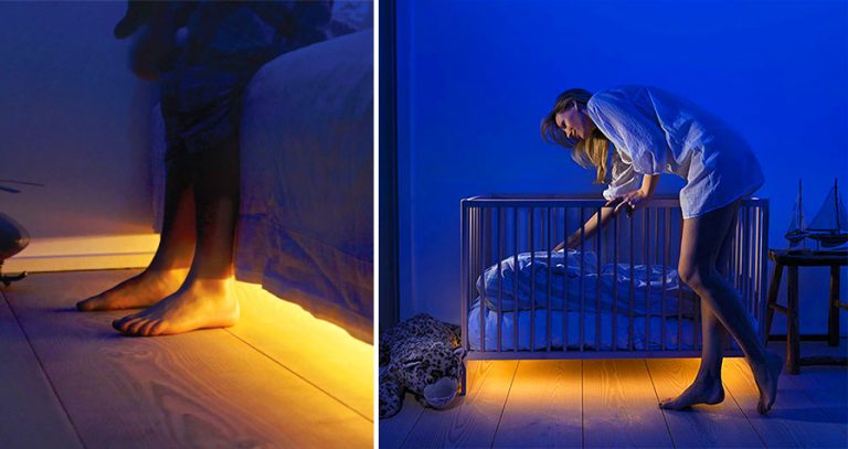 You Can Fit Your Bed With An Under Bed Night-Light That Turns On When ...