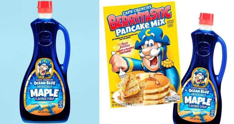 Cap'n Crunch's Ocean Blue Maple Syrup Will Take Your Pancakes To The ...