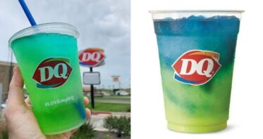 Dairy Queen Has A Lemonade Twisty Misty Slush Mixed With Blue Raspberry
