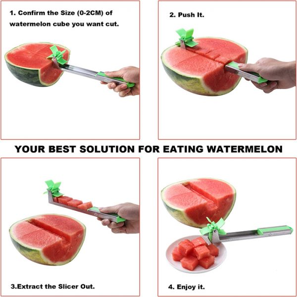 This Windmill Cutter Slices Watermelon Into Neat Little Cubes With Ease