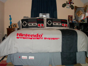 Cathryn Turns Bed Into Giant Nintendo Game Console With Her DIY Bedding Set
