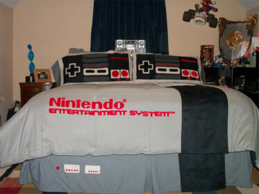 Cathryn Turns Bed Into Giant Nintendo Game Console With Her DIY Bedding Set