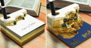 This Harry Potter Memo Pad Gradually Reveals The Hogwarts Castle As You ...