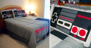 Cathryn Turns Bed Into Giant Nintendo Game Console With Her DIY Bedding Set