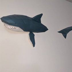 This 3D Papercraft Shark Is A Ferocious Wall Decoration That Looks ...