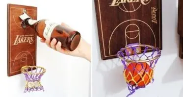 This Mounted Basketball Bottle Opener Slam Dunks Your Falling Bottle Caps