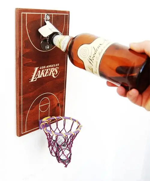 This Mounted Basketball Bottle Opener Slam Dunks Your Falling Bottle Caps
