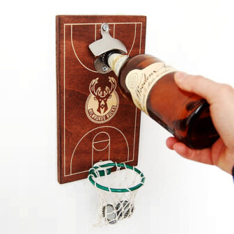 This Mounted Basketball Bottle Opener Slam Dunks Your Falling Bottle Caps