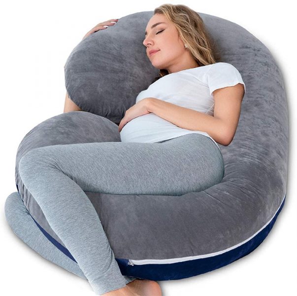 This C-Shaped Pregnancy Pillow Supports Your Bump While You Sleep