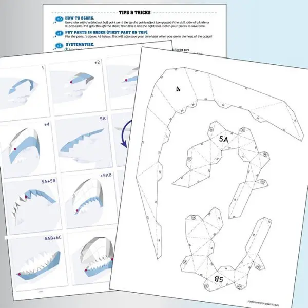 This 3D Papercraft Shark Is A Ferocious Wall Decoration That Looks ...