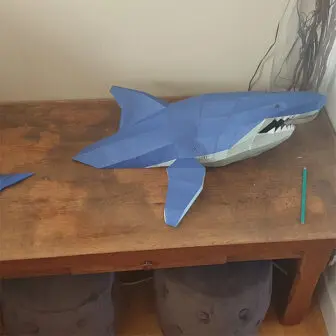This 3D Papercraft Shark Is A Ferocious Wall Decoration That Looks ...