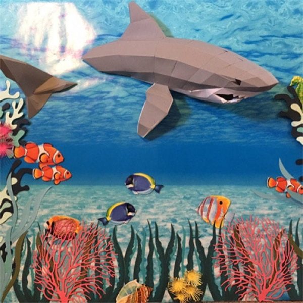 This 3D Papercraft Shark Is A Ferocious Wall Decoration That Looks ...