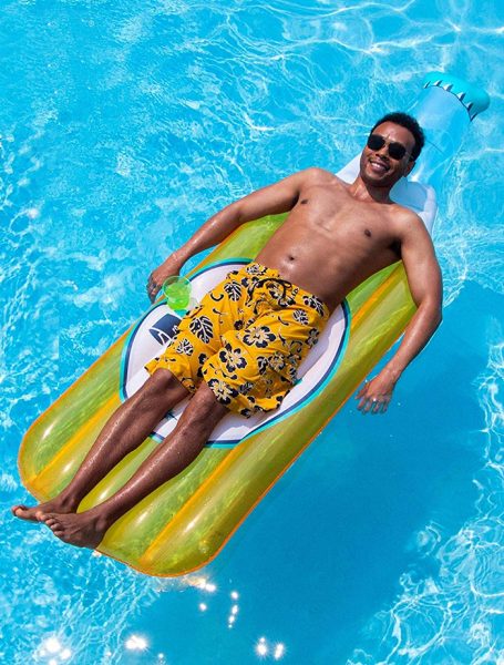 Relax With A Beer While Laying On A Beer Bottle Pool Float This Summer