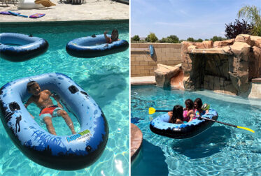 This Inflatable Raft Has A Clear Bottom So You Can See Into The Water