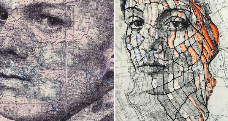 Artist Ed Fairburn Creates Unique Art Using The Flow Of A Map's Features