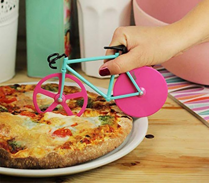 This Bicycle-Shaped Pizza Cutter Rides Through Your Pizza With Ease