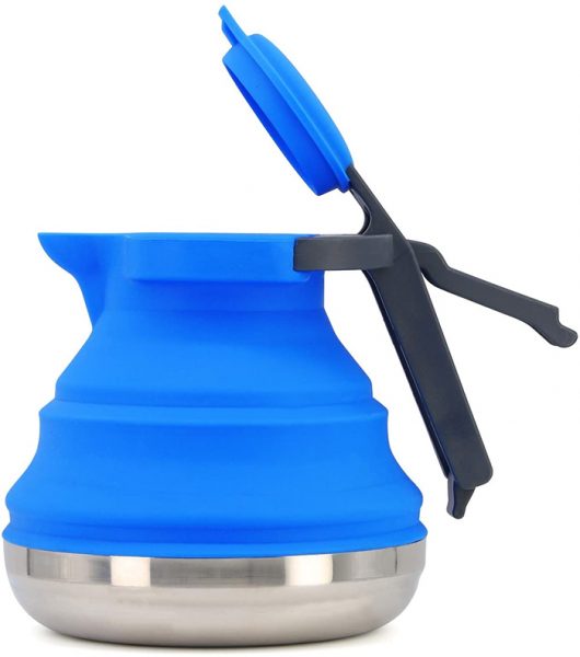 This Collapsible Camping Kettle Can Be Folded Down Flat For Easy ...