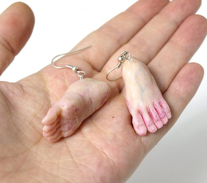These Ear And Foot Earrings Are Perfect If You're Going For The Creepy Look