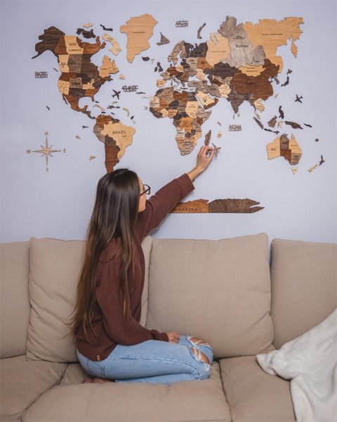 This Wooden World Map Is A Stylish Addition To Any Room In The House