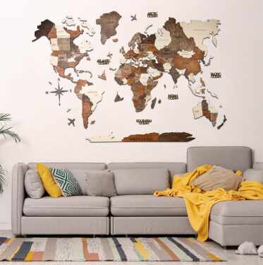 This Wooden World Map Is A Stylish Addition To Any Room In The House