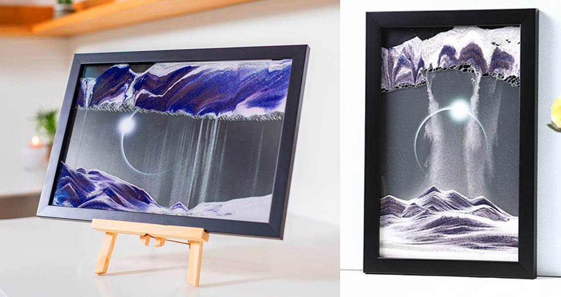 This Picture Frame Has Sand That Moves With Each Turn Creating A New Image