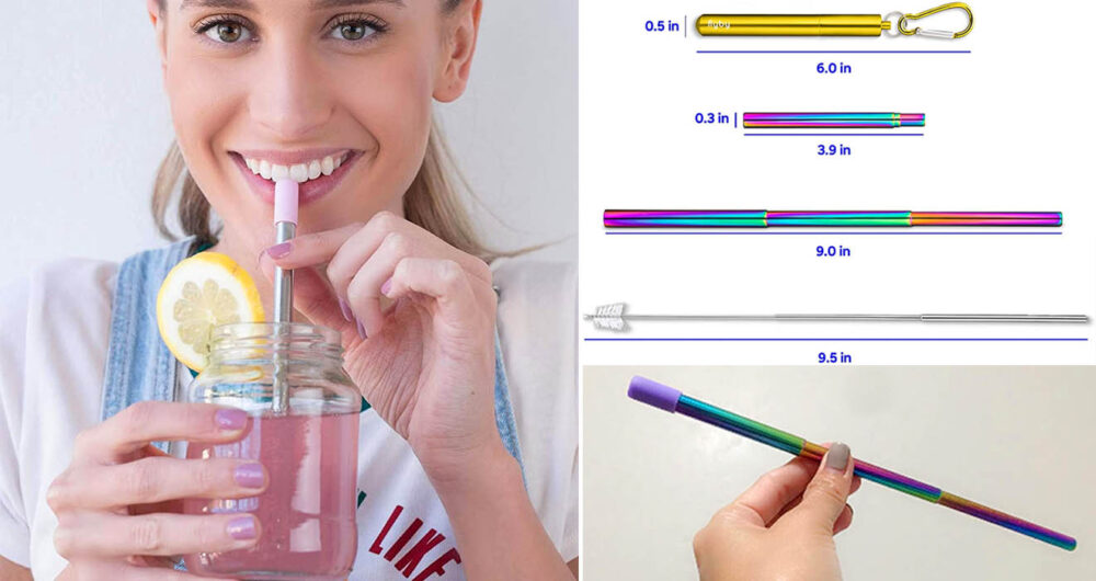 This Reusable Stainless Steel Drinking Straw Can Collapse Away For Easy ...