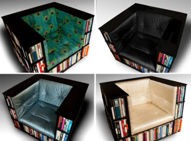 This Reading Chair Has A Built-In Bookcase