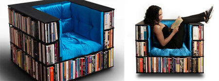 This Reading Chair Has A Built-In Bookcase
