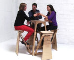 The Space-Saving Quad Micro Bar Table Has Four Pull-Out Bar Stools ...